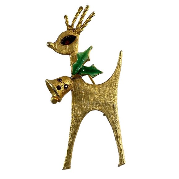 Mylu | Jewelry | Vintage Mylu Reindeer Brooch Pin Christmas Gold Tone ...